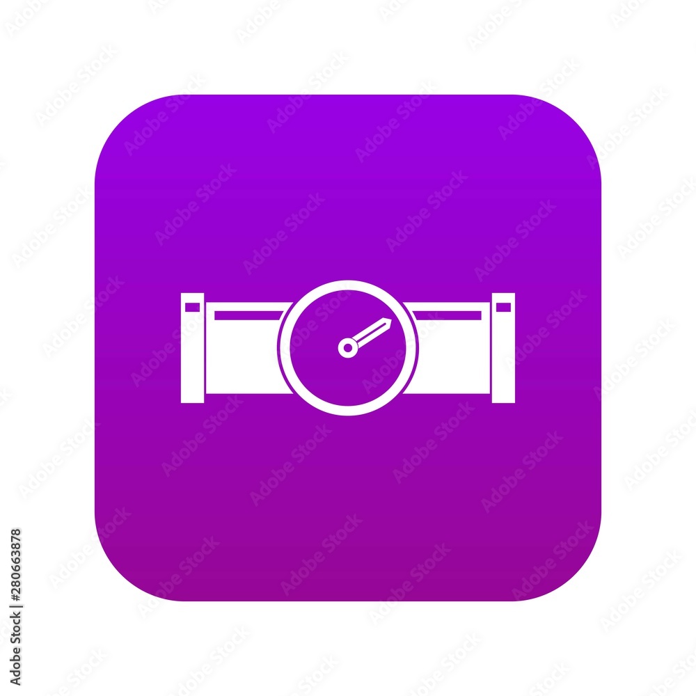 Instrument measures the pressure in the pipe icon digital purple for ...