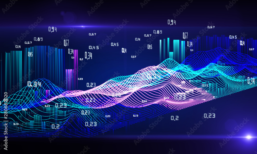 Abstract analysis infographics. Bright wire mesh of the data array. Big ... Abstract analysis infographics. Bright wire mesh of the data array. Big ...