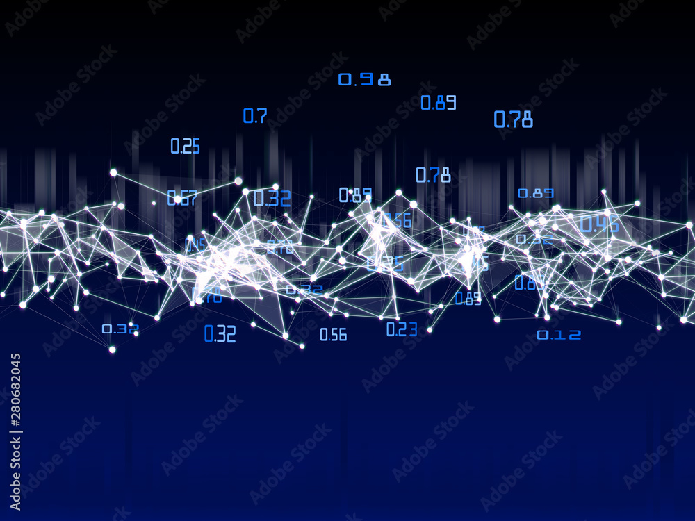 Computing algorithm artificial infographic. Big data polygonaly ...