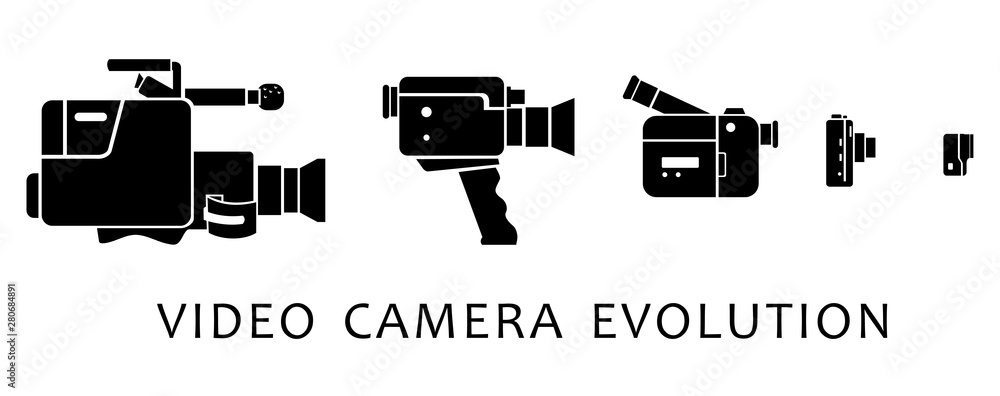 Video Camera Evolution Stock Vector | Adobe Stock