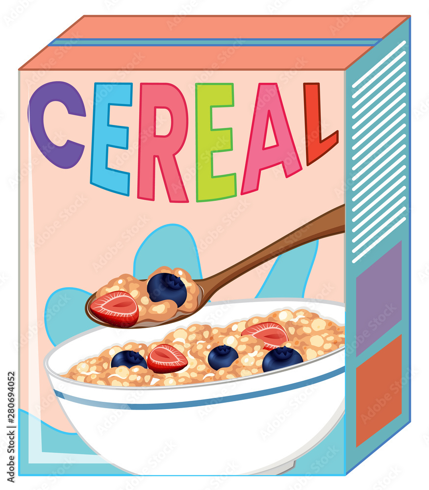 Cereal box isolated on white เวกเตอร์สต็อก | Adobe Stock