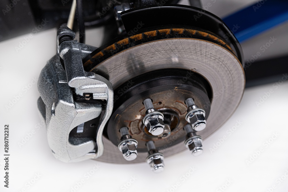 Car braking disc and suspension Stock Photo | Adobe Stock