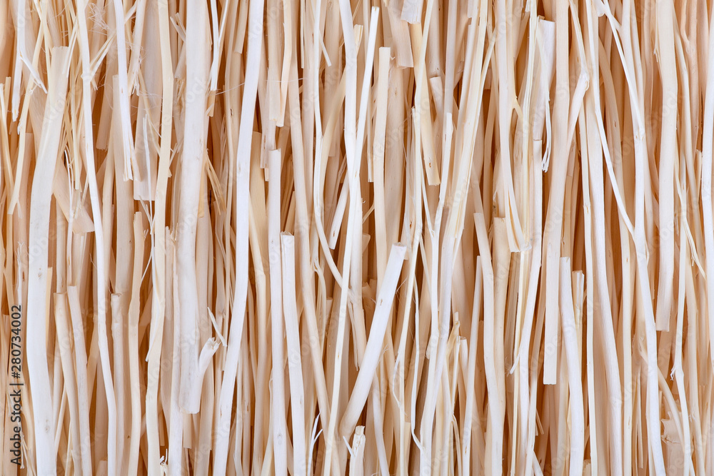 Light wooden sticks texture background.Uneven surface with natural ...