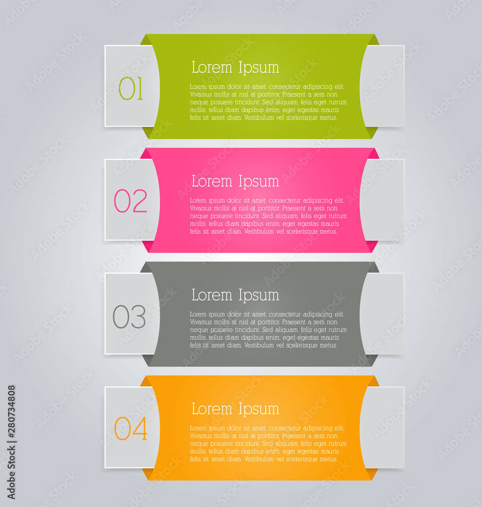 Business infographics tabs template for presentation, education, web ...
