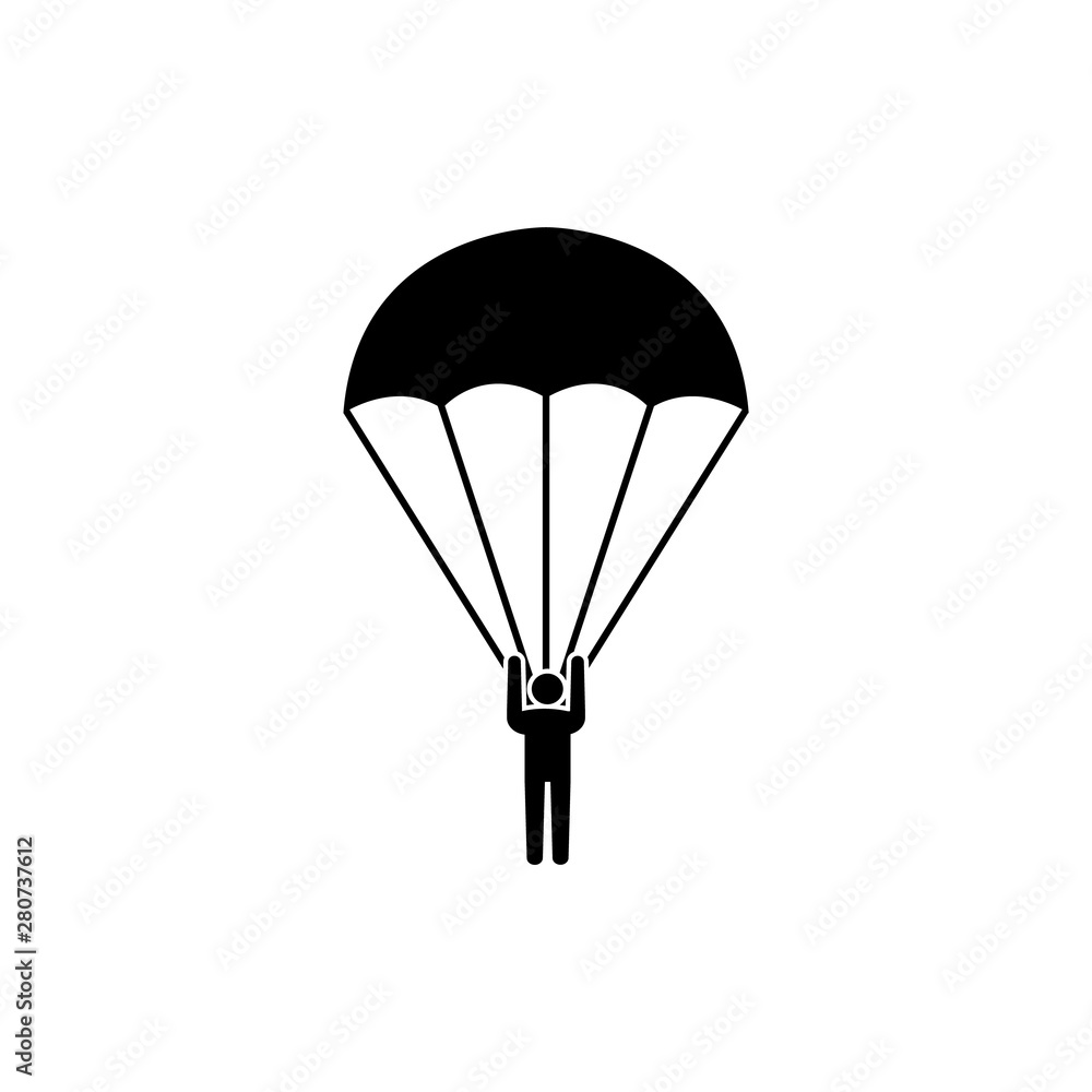 Parachute icon, logo isolated on white background Stock Vector | Adobe ...