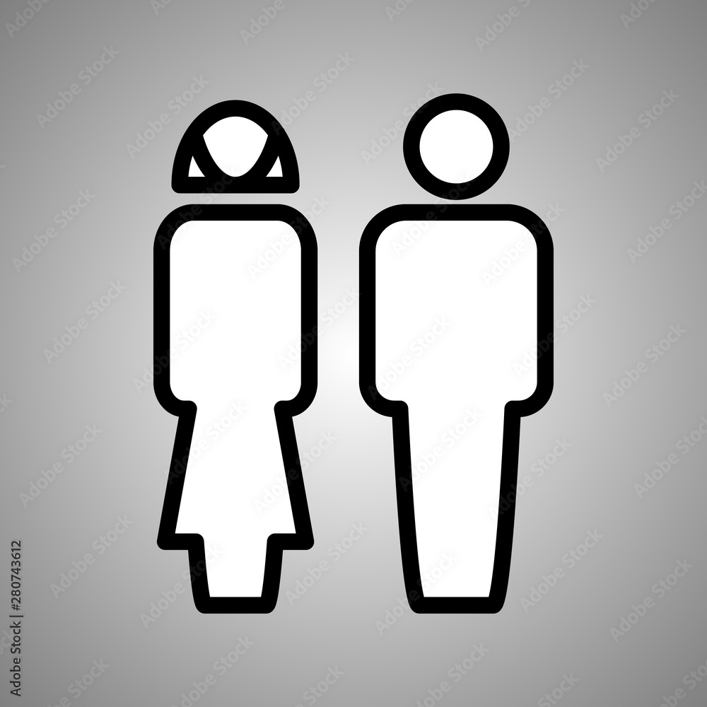 Woman and man logo. Woman and man icon, Vector woman and man icon in ...