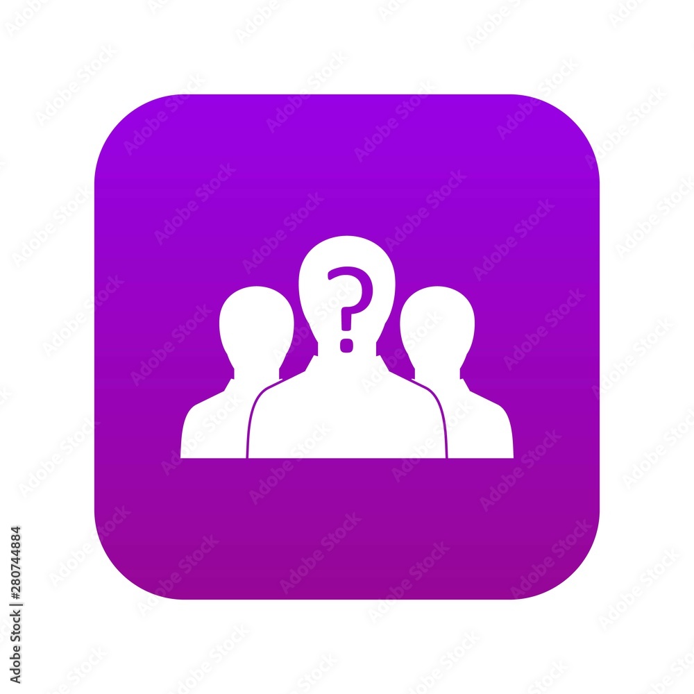 Group of people with unknown personality icon digital purple for any ...