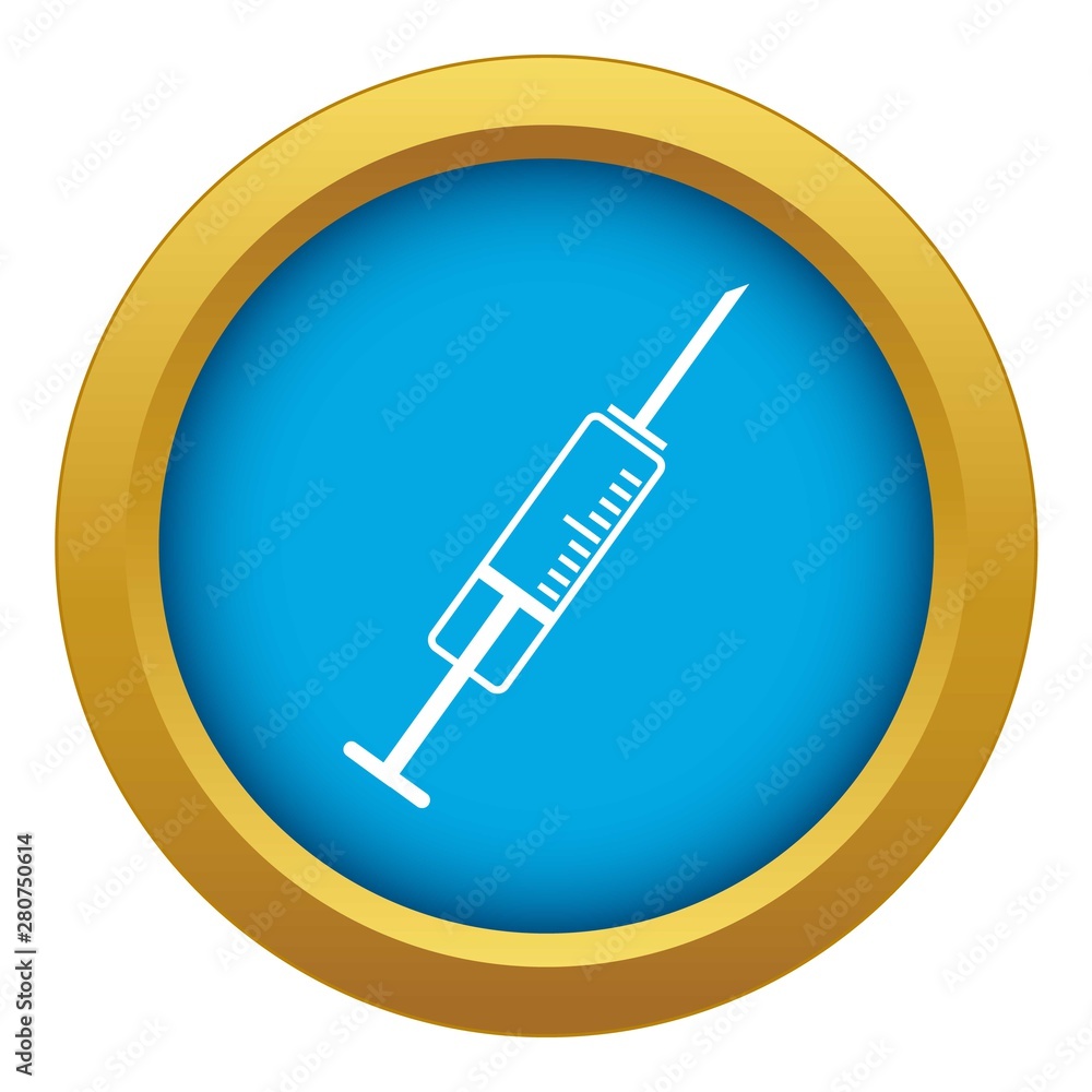 Syringe icon blue vector isolated on white background for any design ...