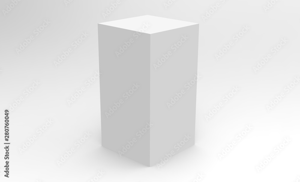 3d cube box render on isolated background for product package design ...