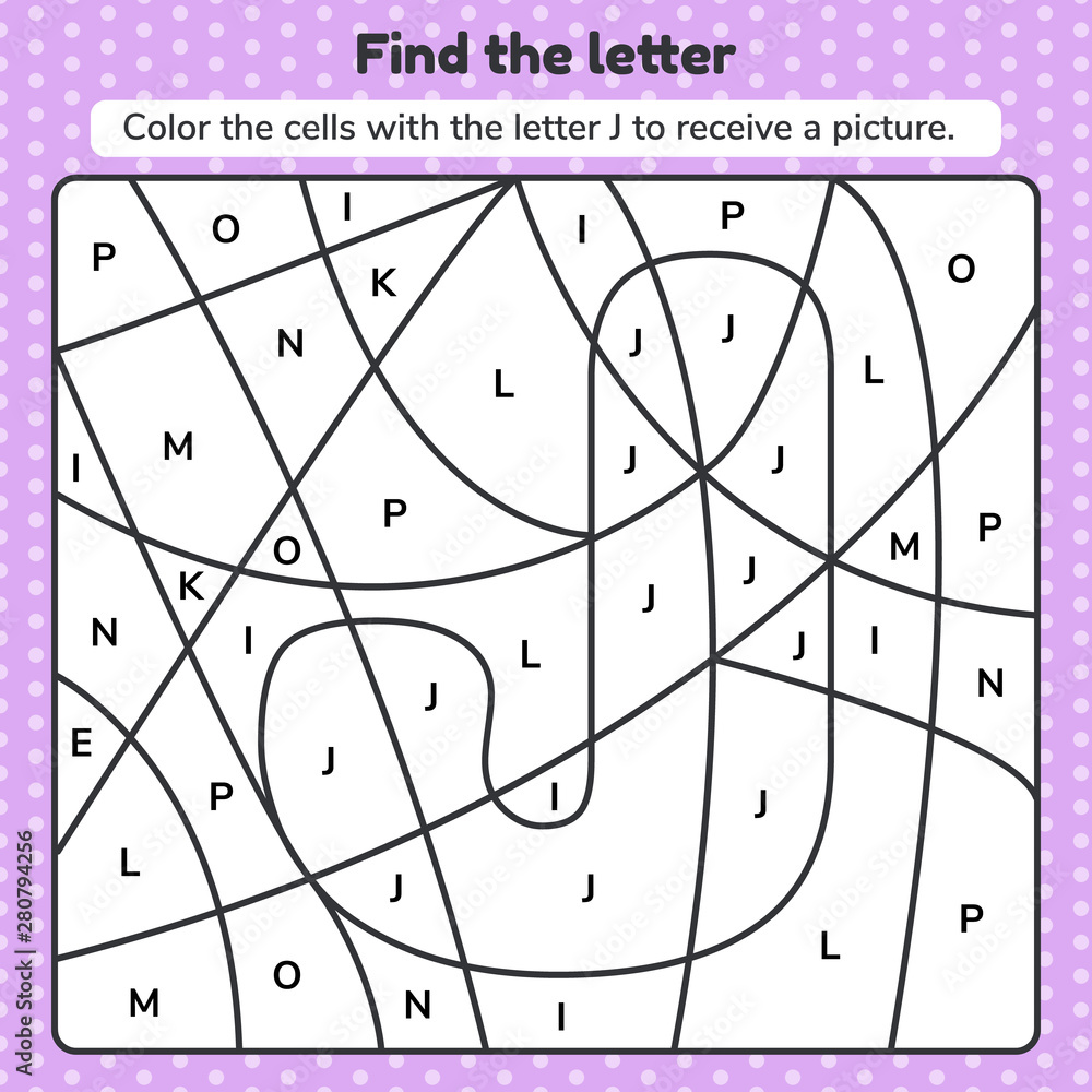 Coloring book letter for kids. Worksheet for preschool, kindergarten ...