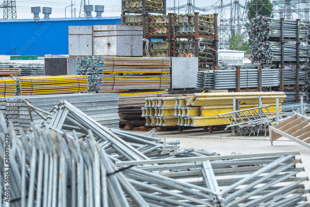 Openair storage of galvanized steel and aluminum frames, ladders, and ...