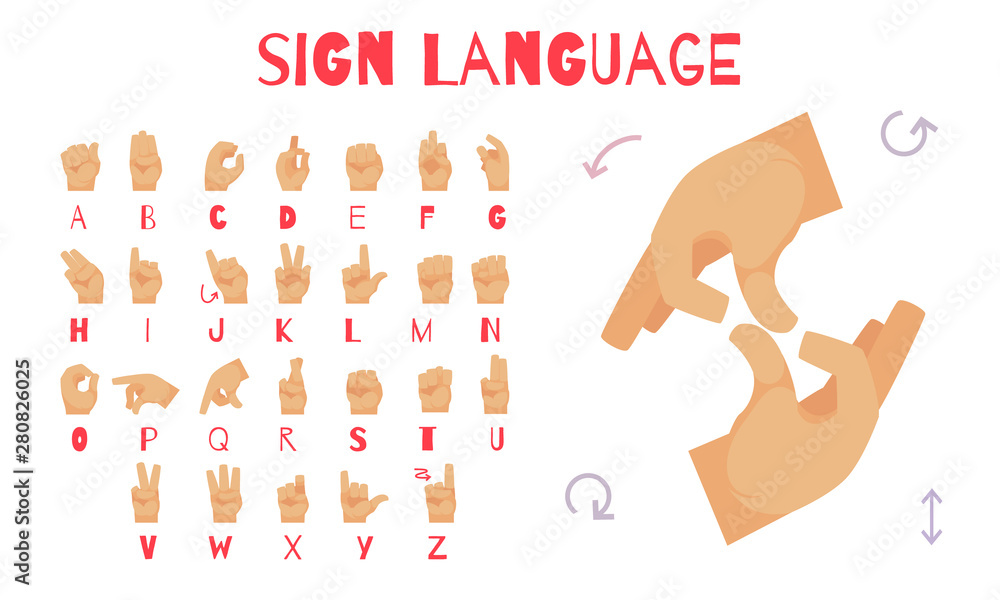 Sign Language Poster Stock Vector | Adobe Stock