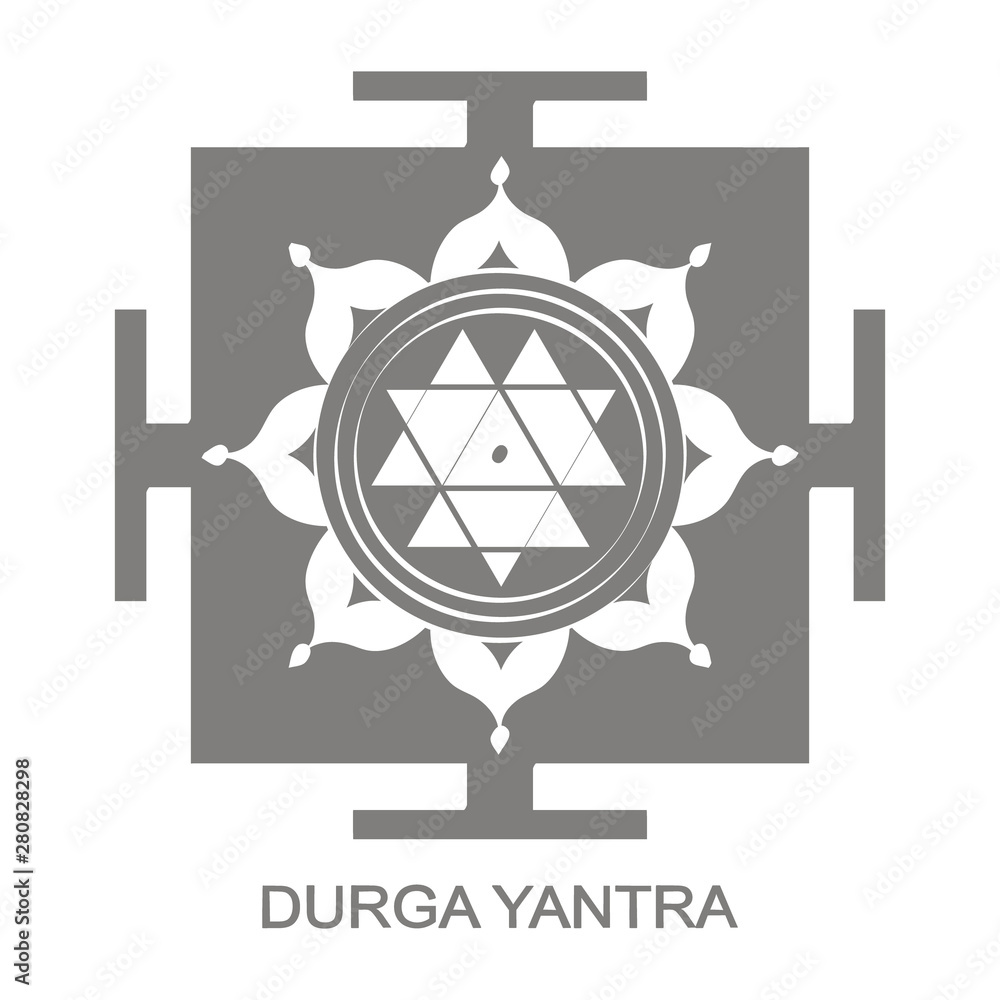 Vector icon with Durga Yantra Hinduism symbol Stock Vector | Adobe Stock