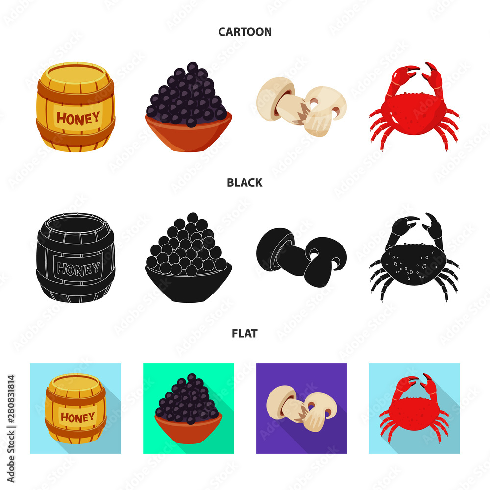 Vector illustration of taste and product icon. Collection of taste and ...