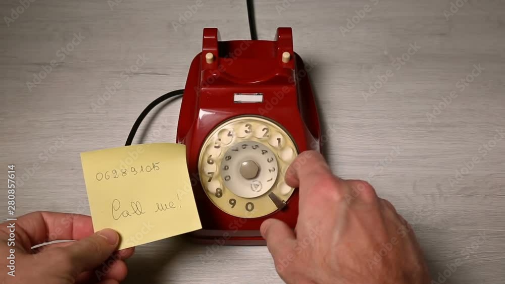 Person Making A Call With Old Telephone With Rotary Dial Stock ビデオ ...