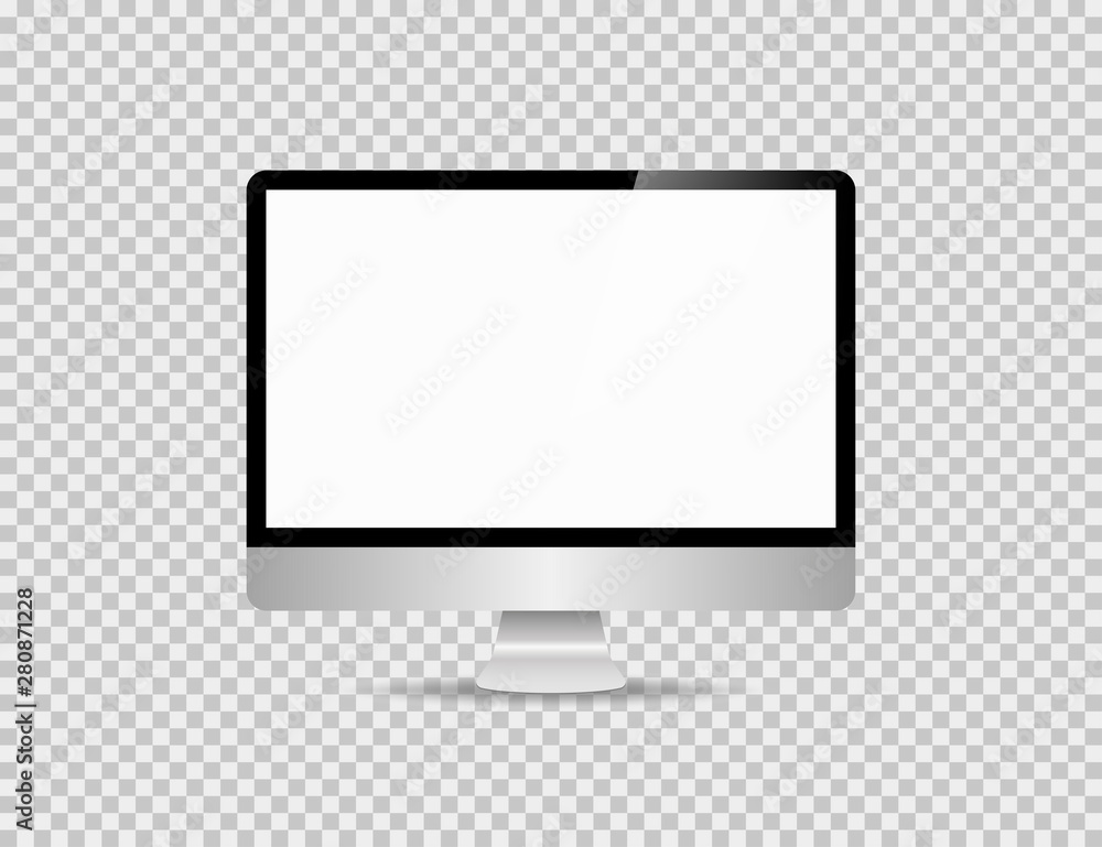 Realistic personal computer screen. Monitor template. Empty screen ...