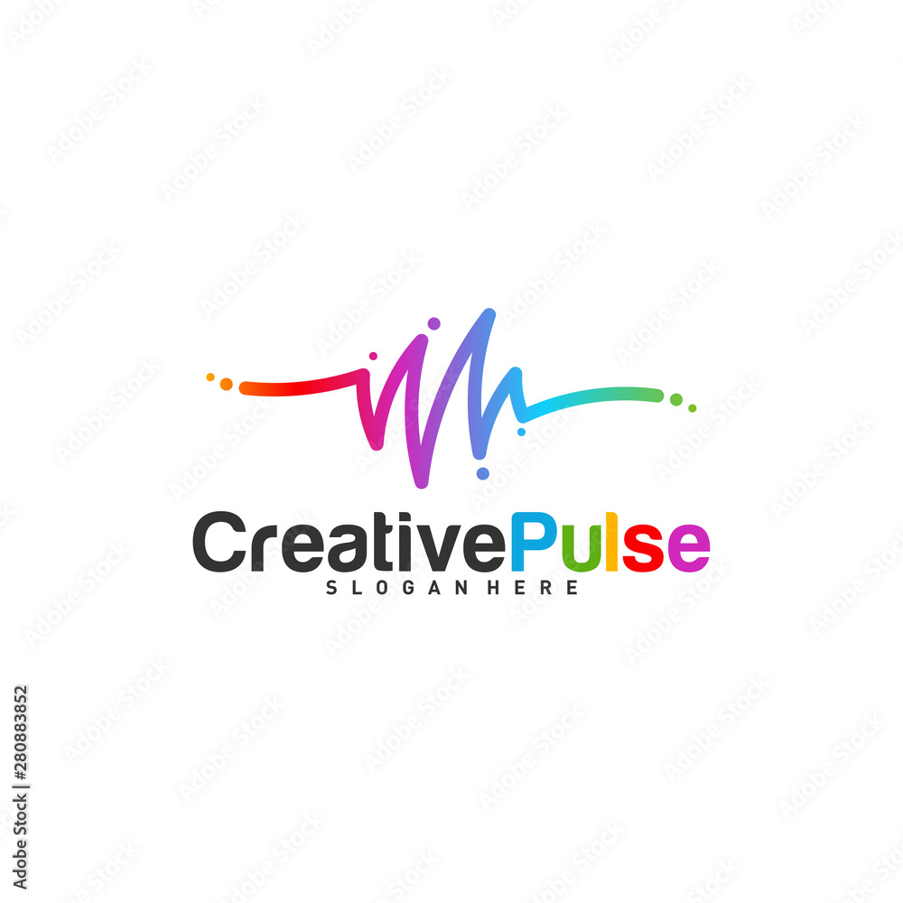 Colorful Pulse logo Concepts Vector. Pulse People Logo Design Template ...
