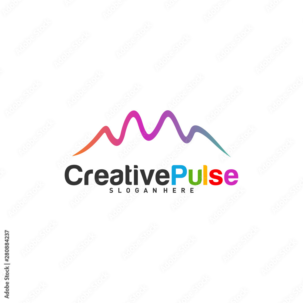 Colorful Pulse logo Concepts Vector. Pulse People Logo Design Template ...