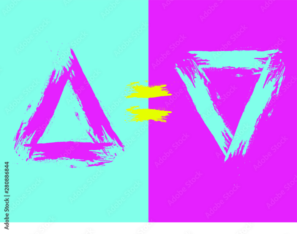 EPS 10 vector. Gender equality concept. Brush stroke triangles. Stock ...