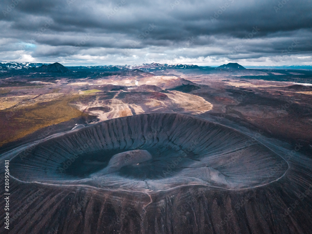 Hverfjall or Hverfell - extinct volcano located in the north of Iceland ...