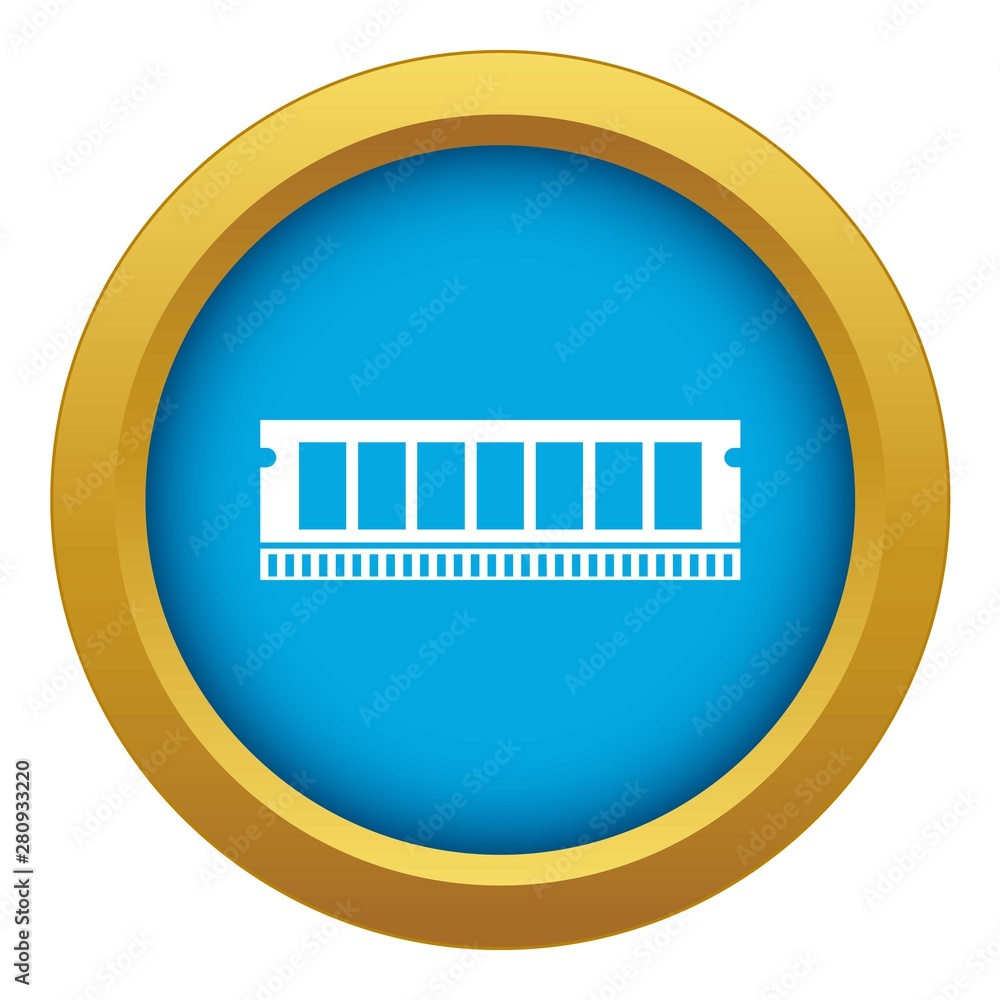 DVD RAM module for the personal computer icon blue vector isolated on ...