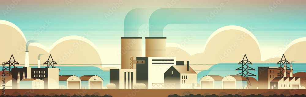 factory manufacturing buildings industrial zone plants with pipes and ...