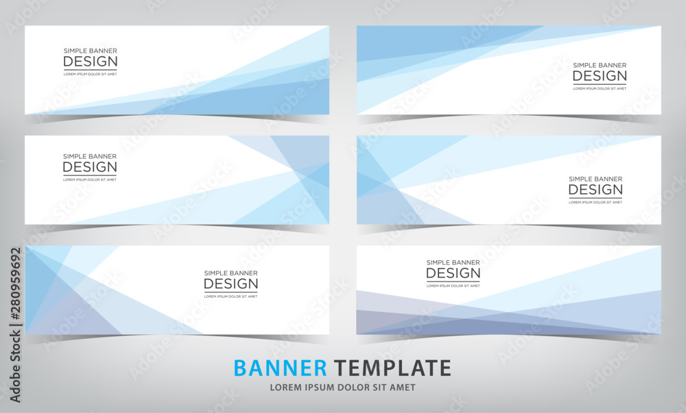 set of abstract blue banner template, vector illustration Stock Vector ...
