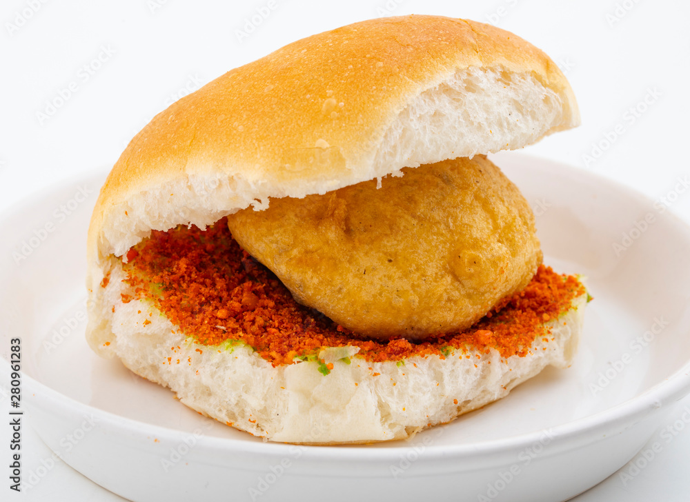 Indian Famous Street Food Vada Pav Also Know as Vada Paav, Wada Pav or ...