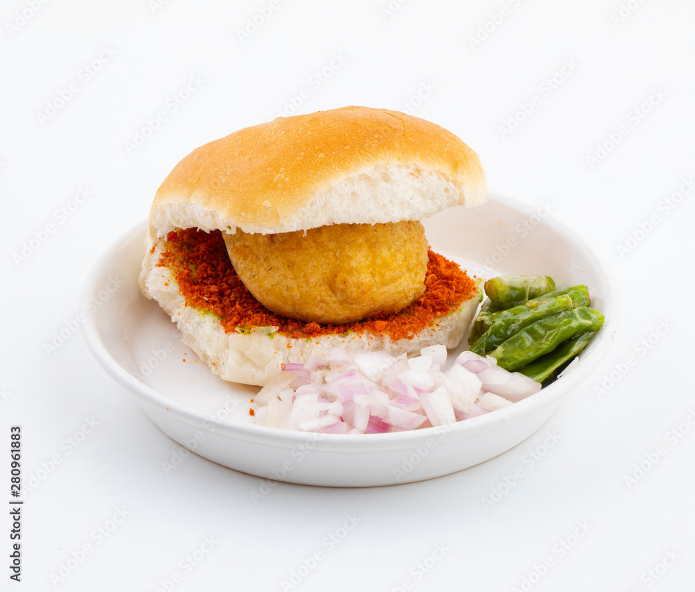 Indian Famous Street Food Vada Pav Also Know as Vada Paav, Wada Pav or ...