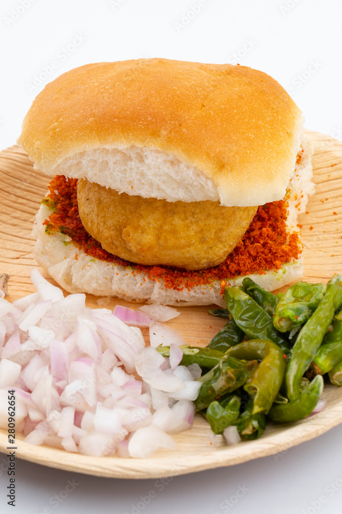 Indian Famous Street Food Vada Pav Also Know as Vada Paav, Wada Pav or ...