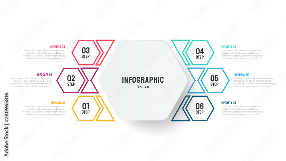 Business process chart design thin line concept. Creative infographic ...