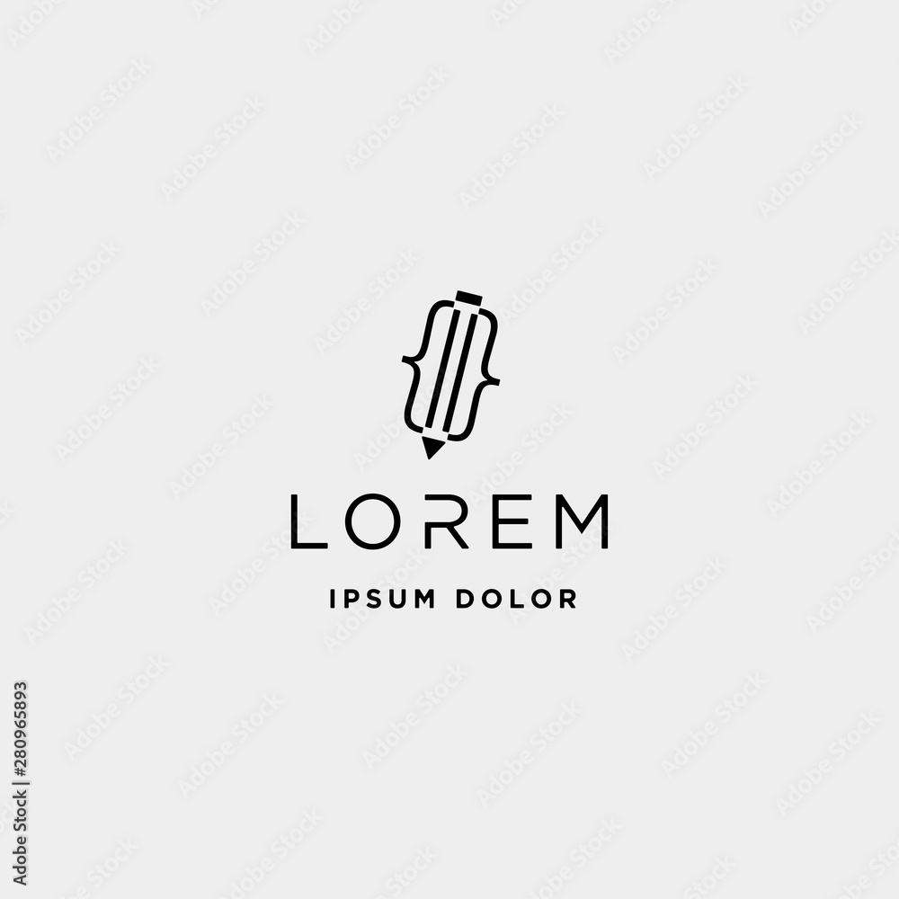 pen code logo design vector writer coding symbol Stock Vector | Adobe Stock