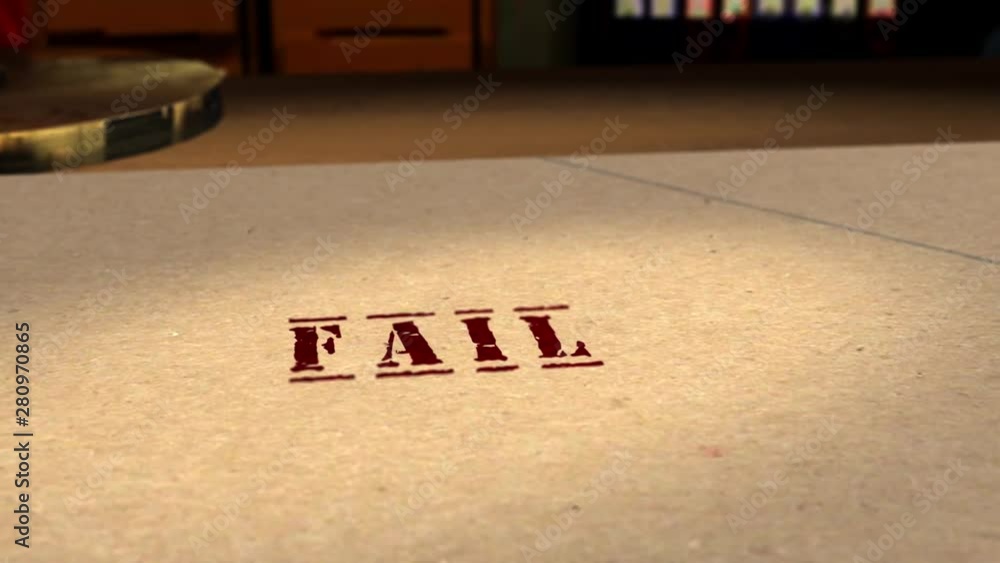 Motion graphics - CGI 3D animation of a file being rubber stamped FAIL ...