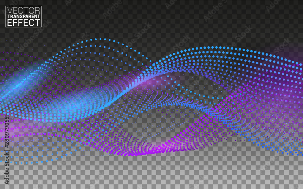 Neon waves. vector flowing motion. Isolated on Transparent Background ...