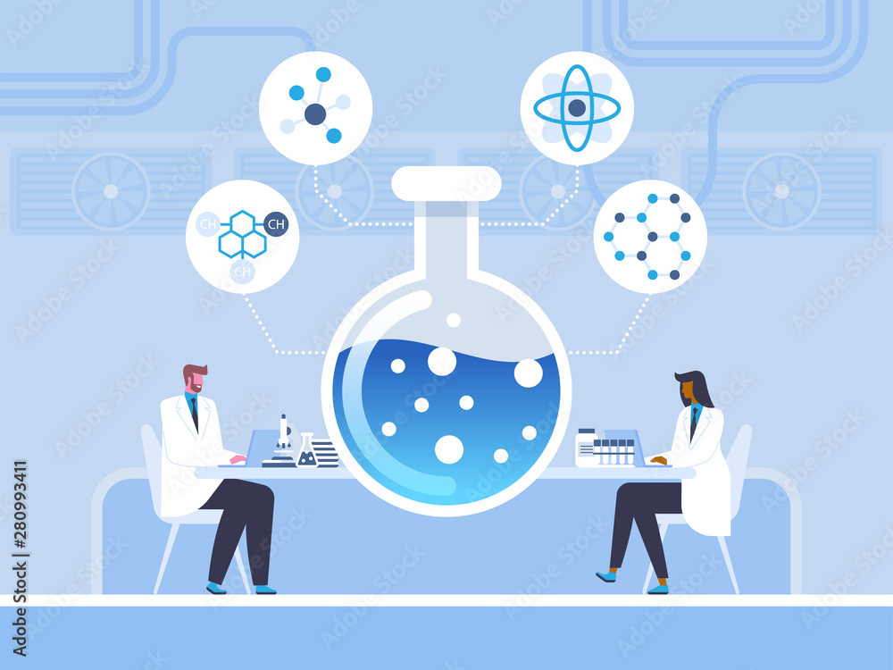 Biochemistry, chemical study vector illustration Stock Vector | Adobe Stock