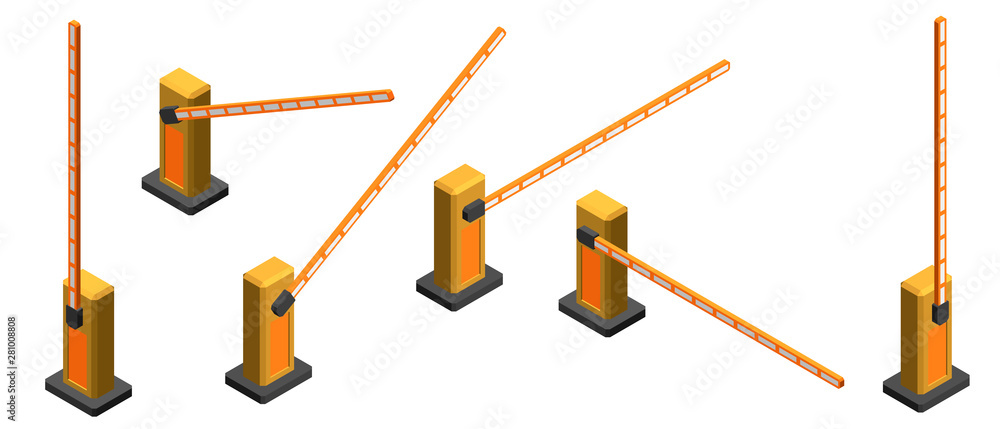 Automatic barrier. Isolated on white background. Vector illustration ...