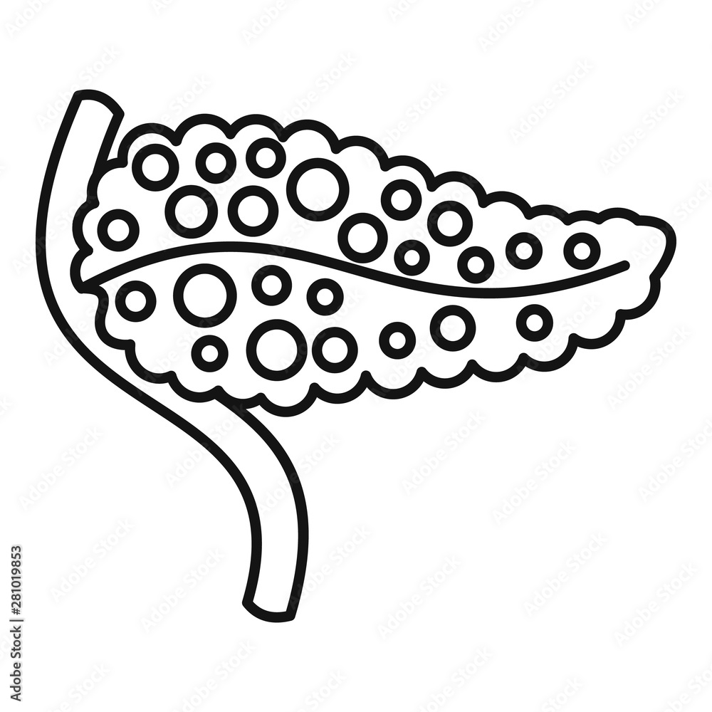 Human pancreas icon. Outline human pancreas vector icon for web design ...