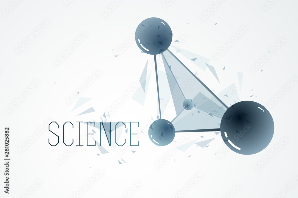 Vector molecules scientific chemistry and physics theme vector abstract ...
