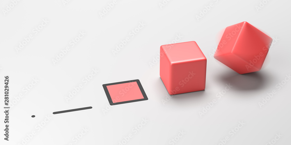 Four Dimensions 3D Illustration Concept Stock Illustration | Adobe Stock