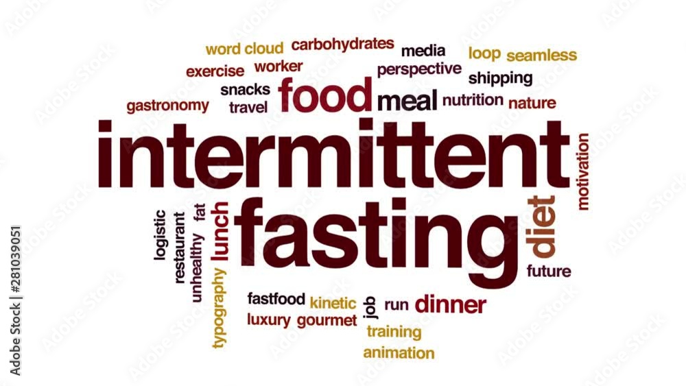 Intermittent fasting animated word cloud. Kinetic typography. vídeo de ...