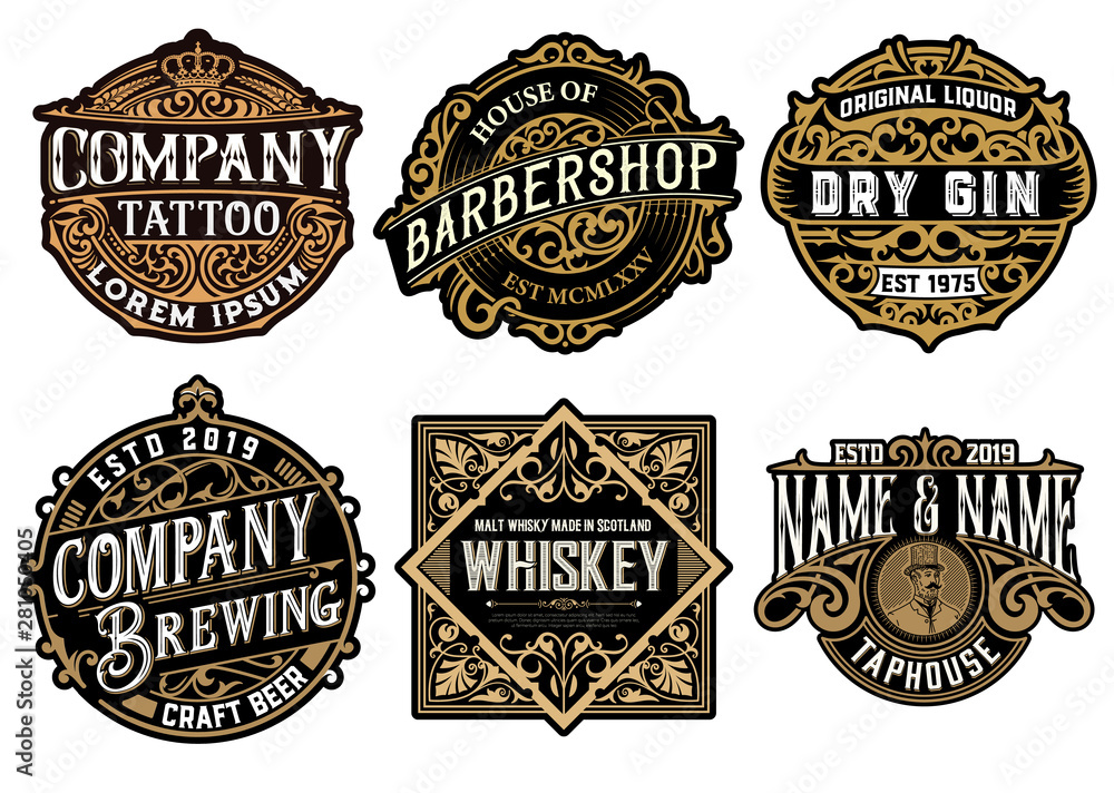 Set of 6 badges and logos Stock Vector | Adobe Stock