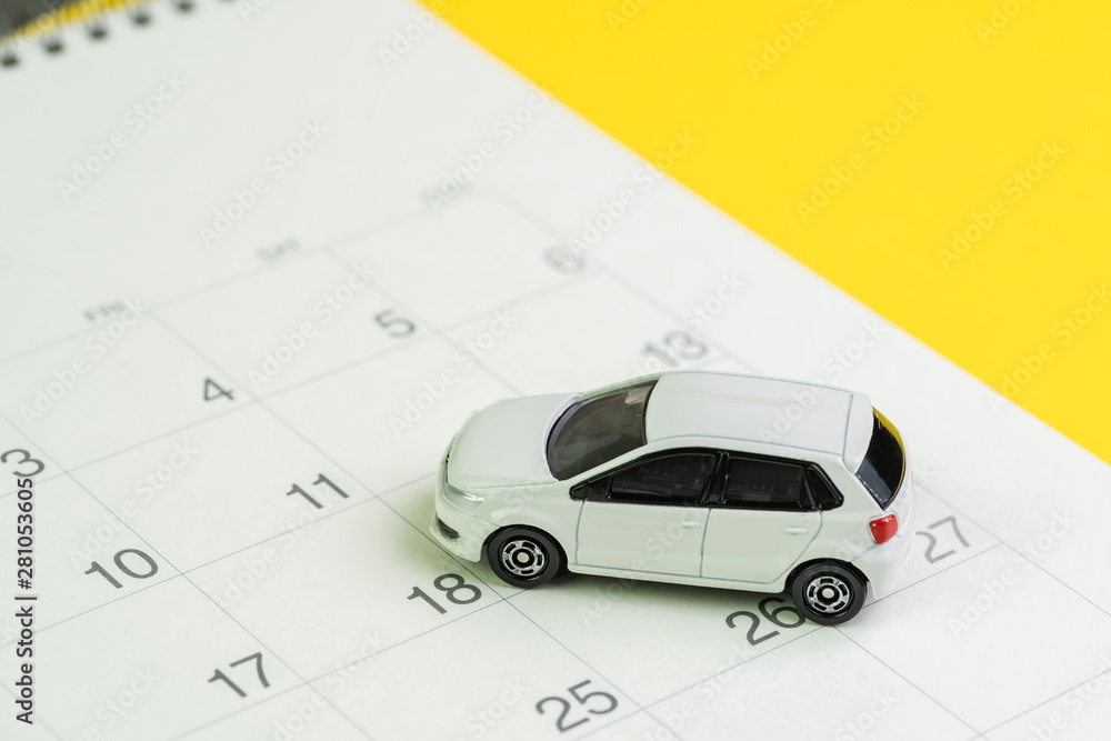 Car loan payment, buying new car or yearly maintenance schedule concept ...