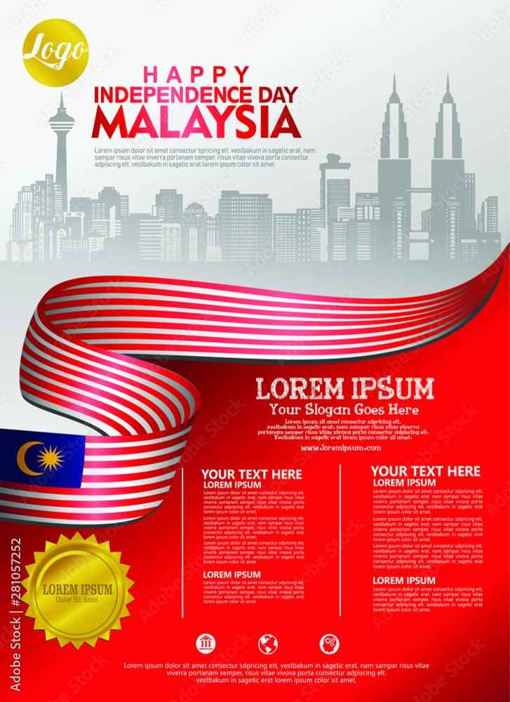 Independence Day Malaysia background template for a poster leaflet ...