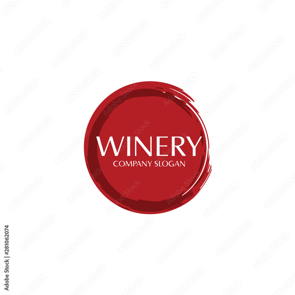 wine bottle glass stain, abstract mark logo template Stock Vector ...