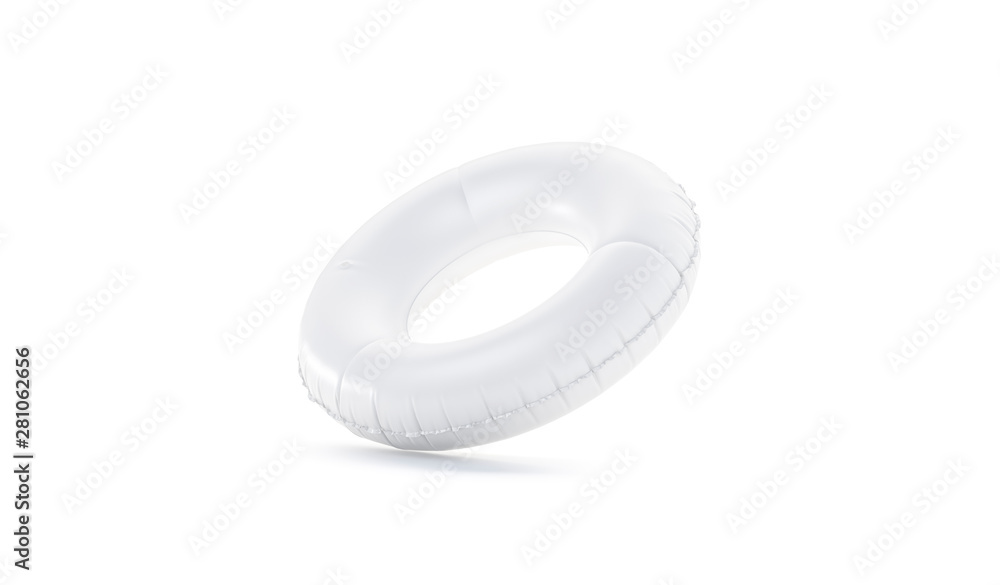 Blank white swim ring no gravity mockup isolated, 3d rendering. Empty ...