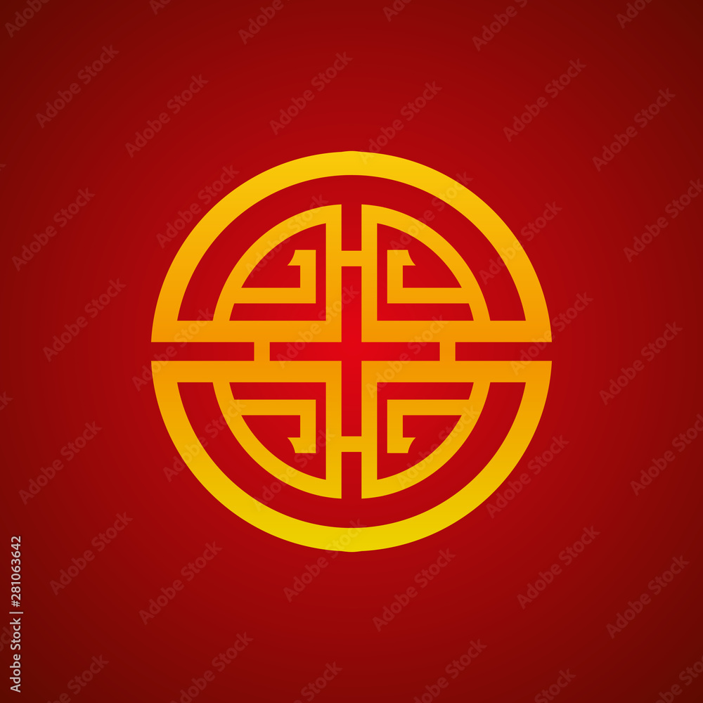 gold coin Decorations Icon for Chinese Stock Vector | Adobe Stock