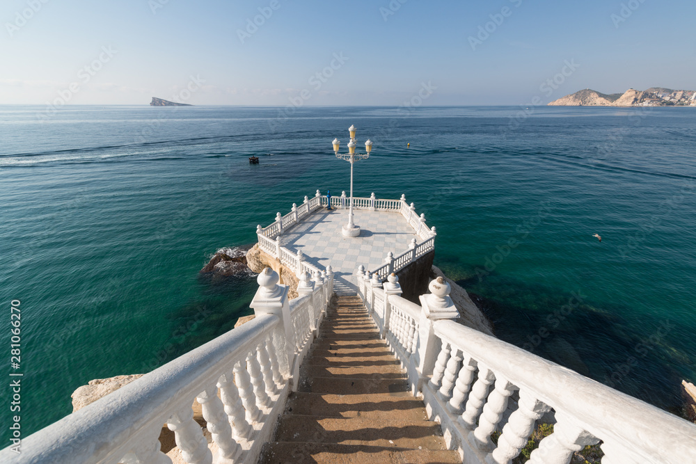 Benidorm balcon del Mediterraneo and sea from white balustrade Alicante ...
