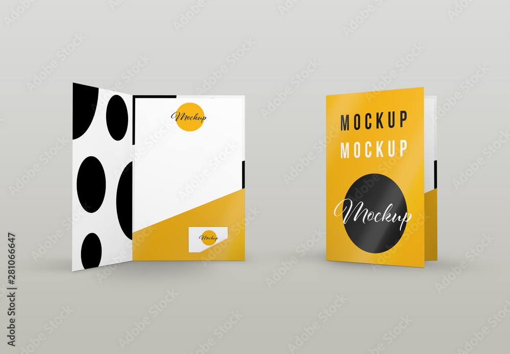 Open and Closed Folder with Paper Mockup Stock Template | Adobe Stock
