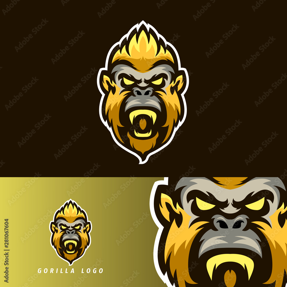 Gorilla esport gaming mascot logo template Stock Vector | Adobe Stock
