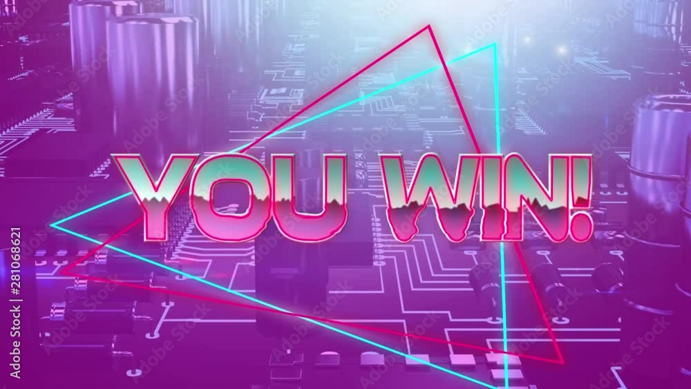 You win game screen Stock Video | Adobe Stock